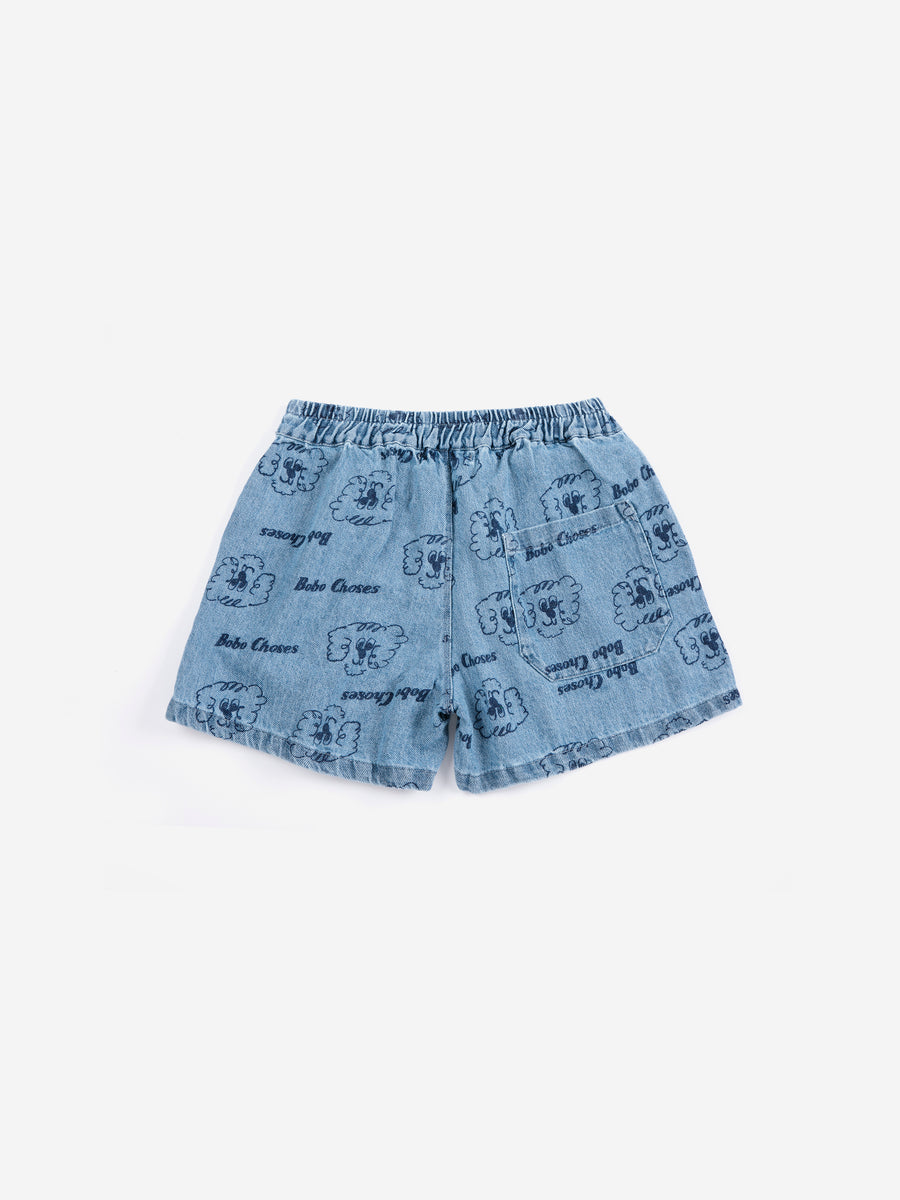 Bobo Choses Pickles The Dog all over denim short, Prussian Blue – Tinyapple