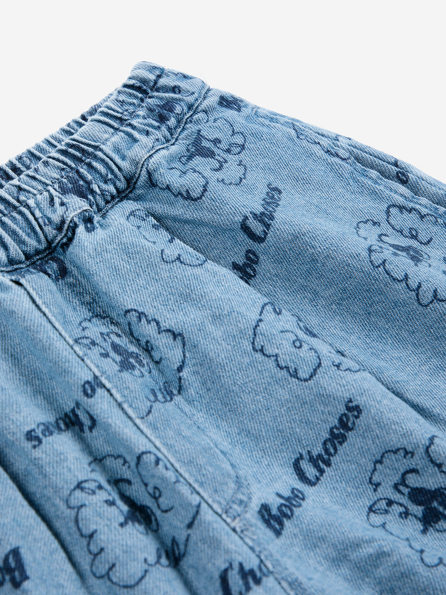 Bobo Choses Pickles The Dog all over denim short, Prussian Blue – Tinyapple