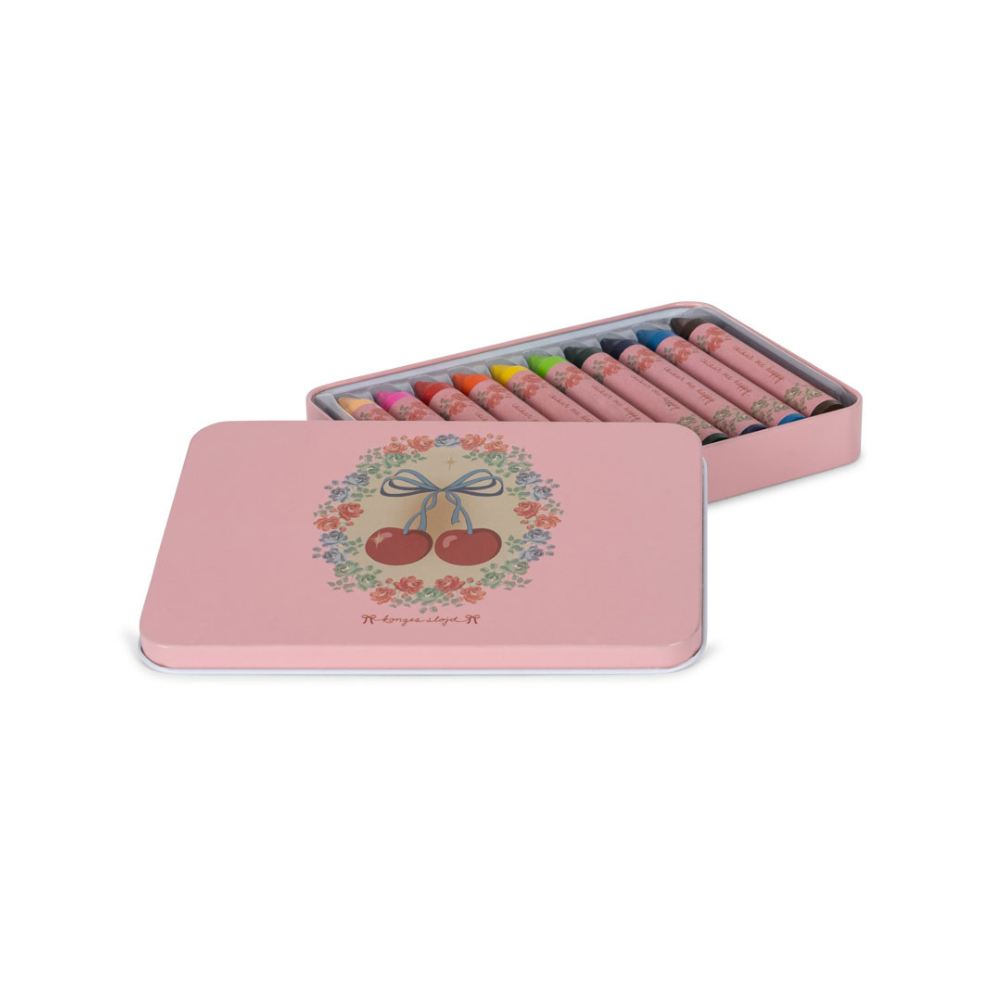 Konges Sloejd Crayons Bees Wax 10 Pcs, Cherry Bow – Tinyapple