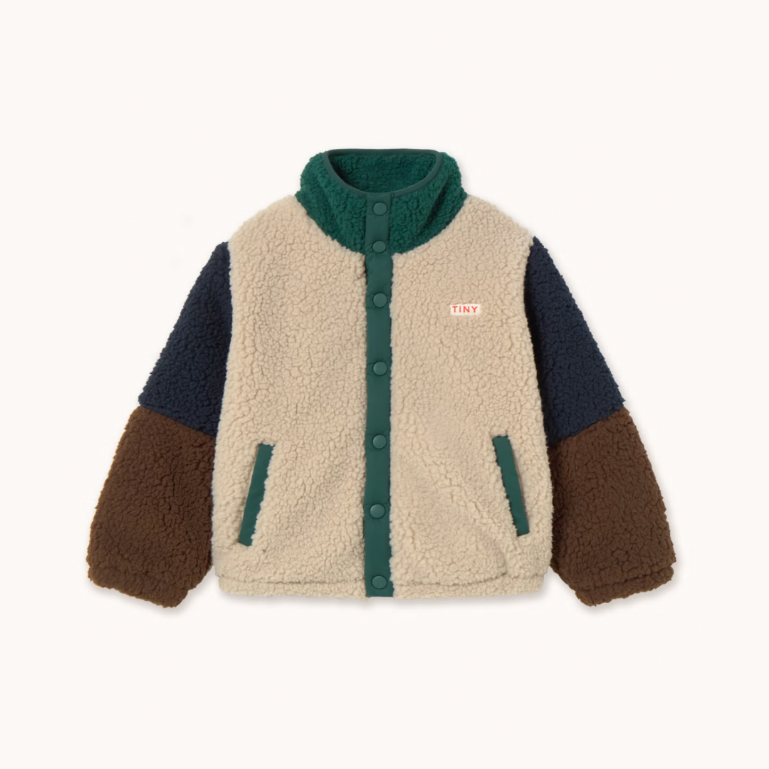 [Pre-Order] Tinycottons Color Block Polar Sherpa Jacket, Green – Tinyapple